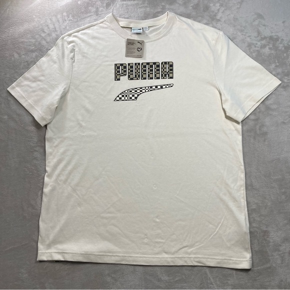 Puma | Shirts | Puma Downtown Logo Ivory Glow Crew Neck Shirt Mens Sz L ...